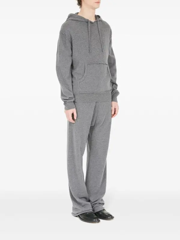 MAISON MARGIELA Pouch-pocket Knitted Drawstring Hoodie - Grey