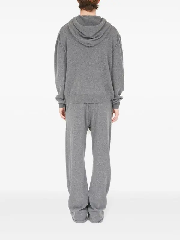 MAISON MARGIELA Pouch-pocket Knitted Drawstring Hoodie - Grey