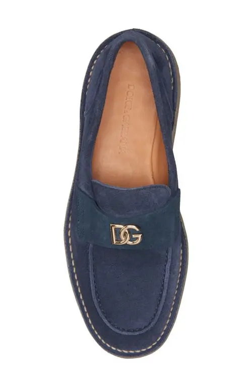 Dolce & Gabbana Logo Suede Loafer