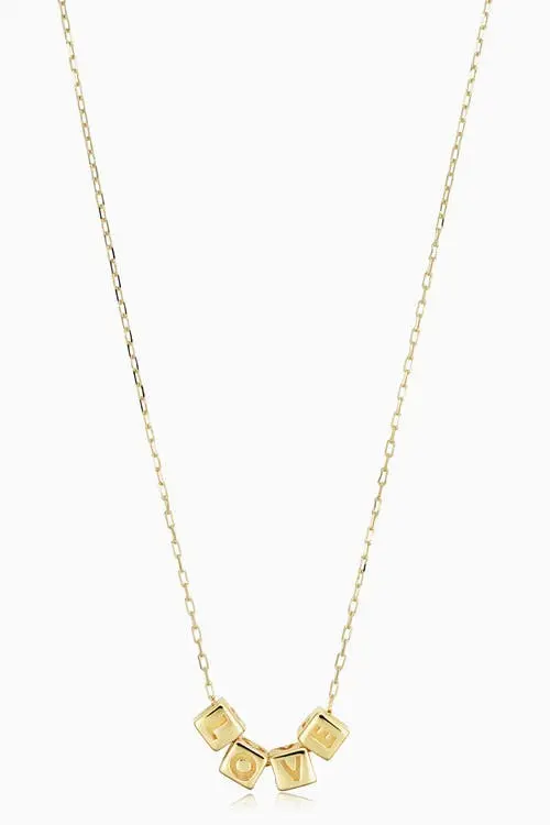 ORADINA 14k Love Cubed Necklace - Yellow Gold