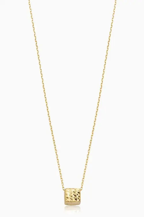 ORADINA 14k Cubism Pendant Necklace - Yellow Gold