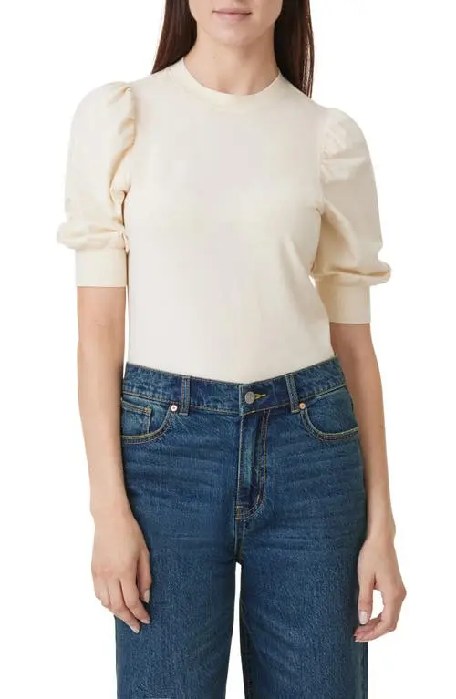 Habitual Gathered Sleeve Knit Top - Birch