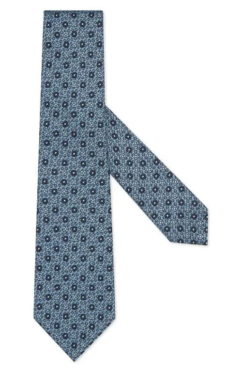 Zegna Geometric-pattern Silk Tie - Blue