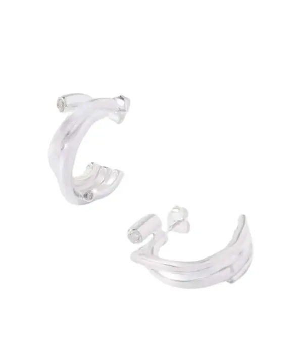 Completedworks Recycled & Cubic Zirconia Hoop Earrings