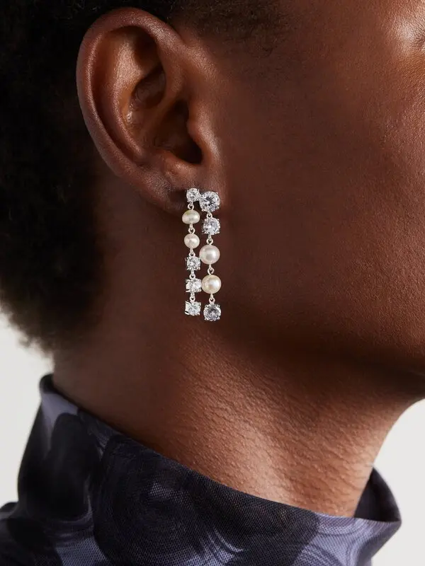 Completedworks Recycled Pearl And Zirconia Earrings