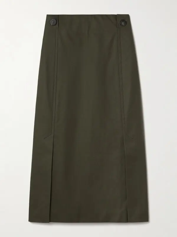 Sasuphi Cotton-gabardine Midi Skirt