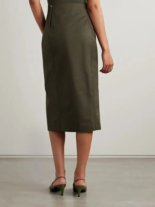 Sasuphi Cotton-gabardine Midi Skirt