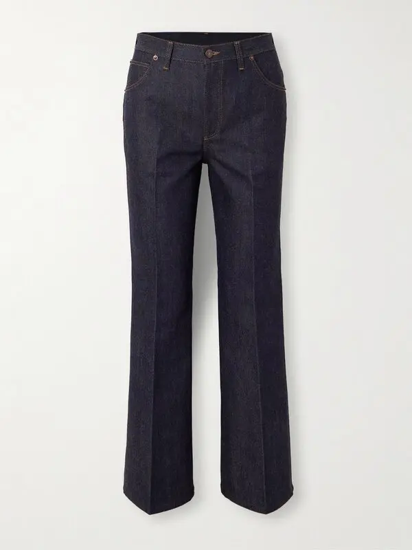Loro Piana Faron Cotton And Cashmere-blend Denim Bootcut Jeans - Blue