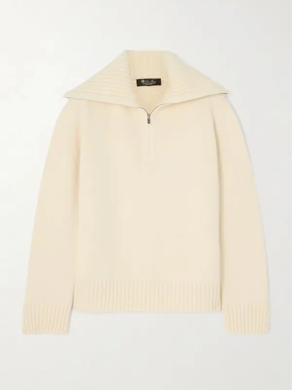Loro Piana Cashmere Half-zip Pullover - Cream
