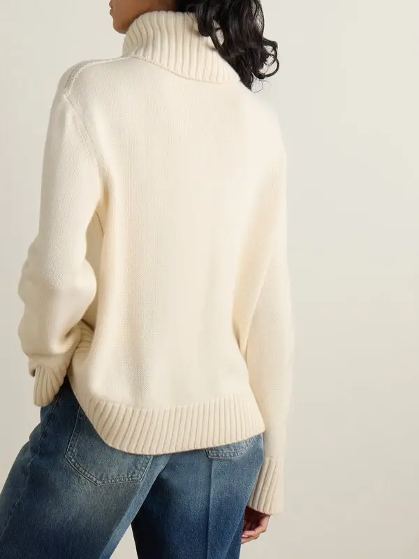Loro Piana Cashmere Half-zip Pullover - Cream