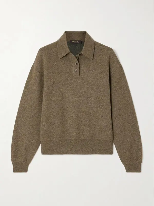 Loro Piana Cashmere-blend Polo Sweater - Green
