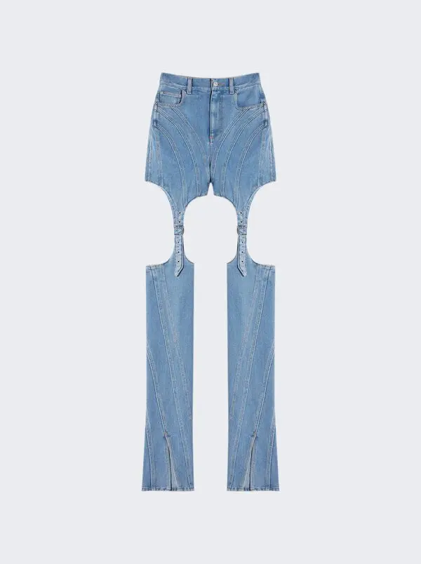 MUGLER Buckled Chaps Skinny Jeans
