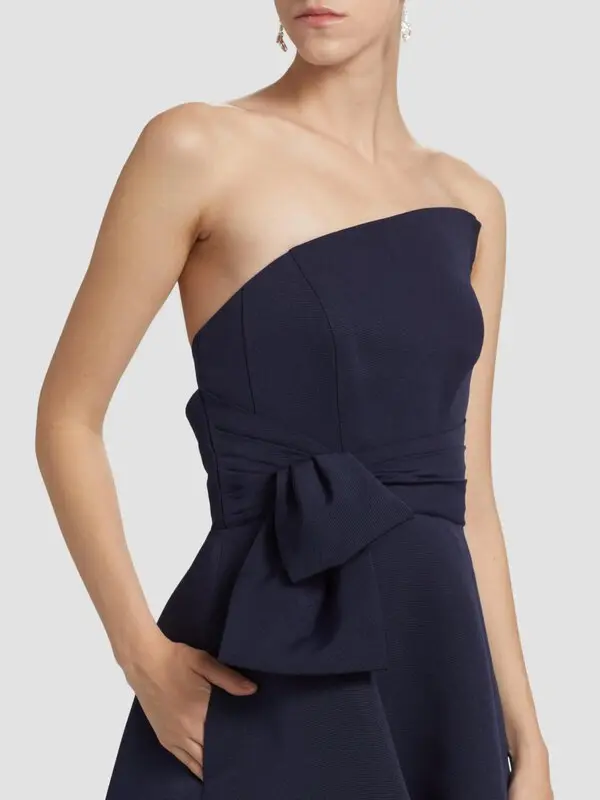 Amsale Asymmetrical Strapless Gown