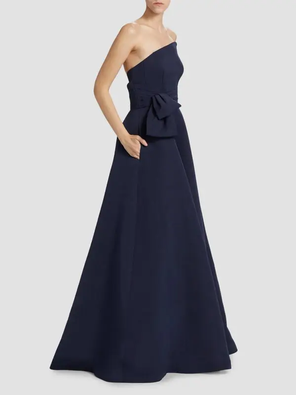 Amsale Asymmetrical Strapless Gown