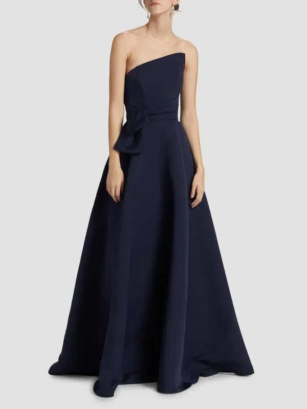 Amsale Asymmetrical Strapless Gown
