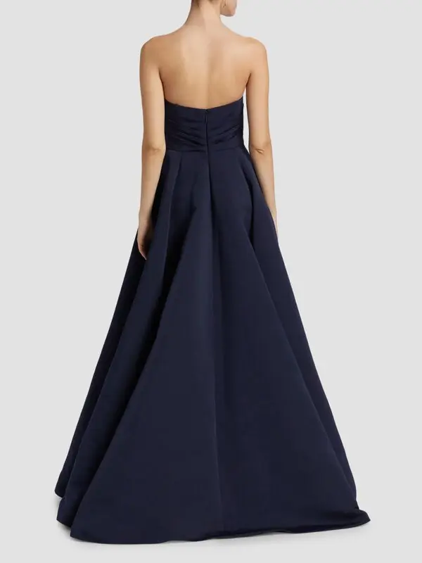 Amsale Asymmetrical Strapless Gown