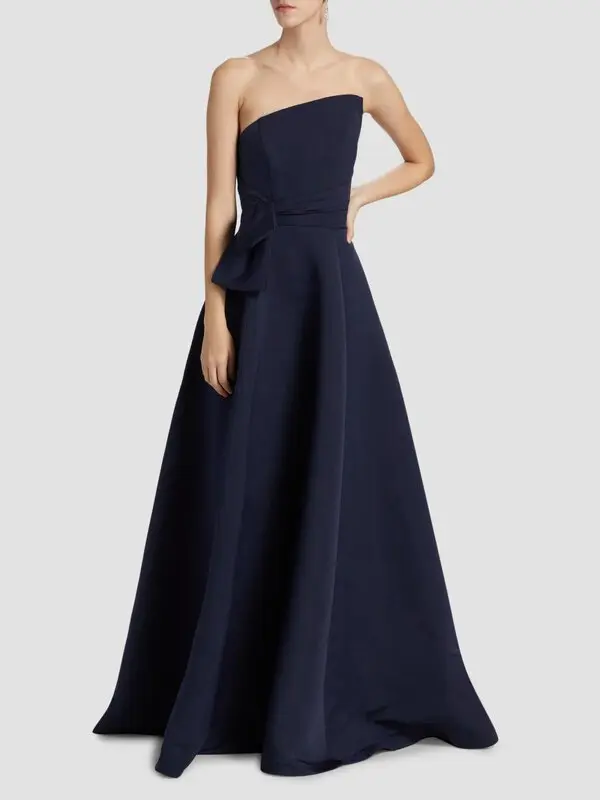 Amsale Asymmetrical Strapless Gown
