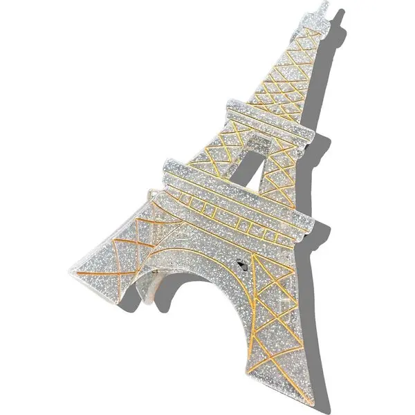 SOLAR ECLIPSE Eiffel Tower Claw Clip - Silver
