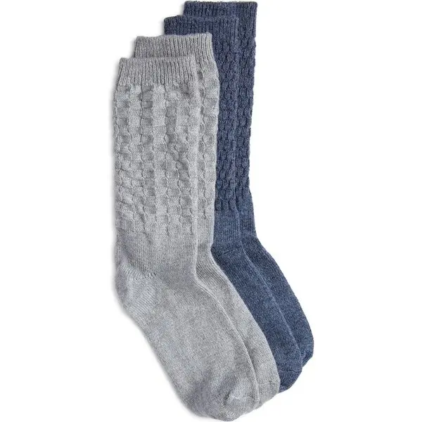 Hue Textured Crew Socks 2-pack Assortment - Denim Pack