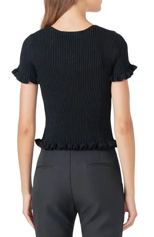 Endless Rose Lettuce Edge Ribbed Top