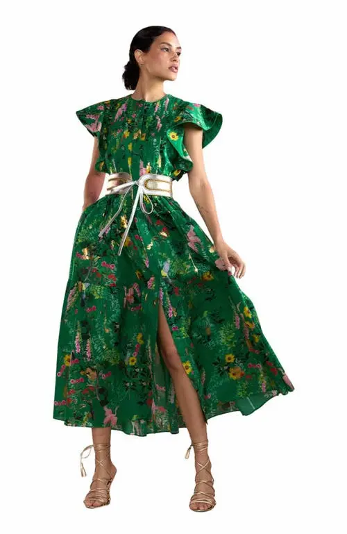 Cynthia Rowley Malta Floral Kaftan - Green Floral | Editorialist