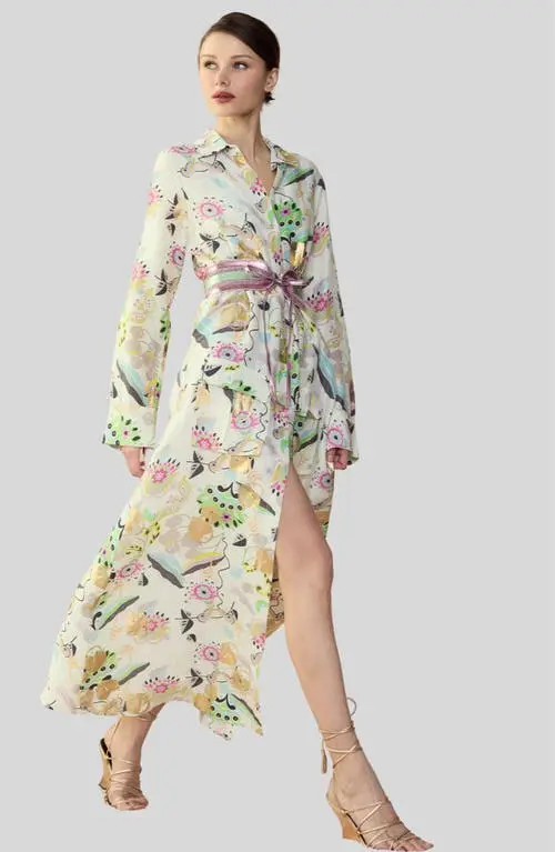 Cynthia Rowley Linen Shirt Dress - White Floral | Editorialist