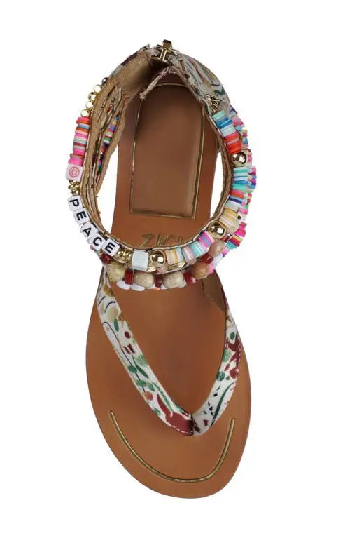 ZIGI Fabella Ankle Strap Sandal - Tan Multi Fabric