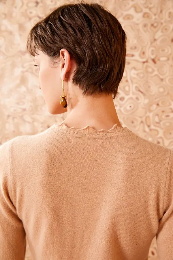 NWT Ulla Johnson 100% Cashmere Ribbed Hat- Camel Ulla Johnson Bronwyn Hat - Camel | Editorialist main image 4
