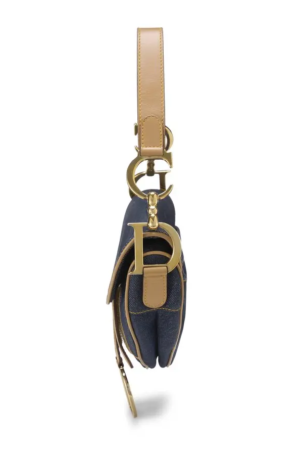 Dior Denim Saddle Bag - Navy