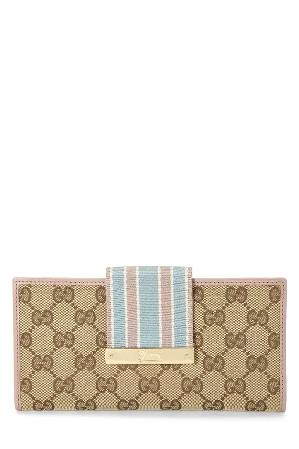 Gucci Original Gg Canvas New Ladies Continental Wallet - Pink