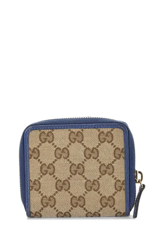 Gucci Original Gg Canvas French Zip Around Wallet - Blue