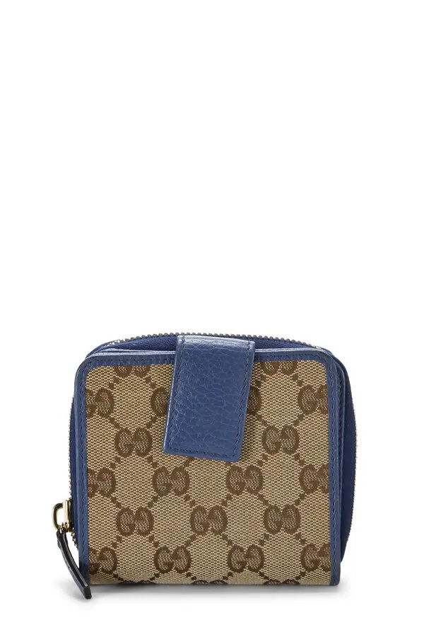 Gucci Original Gg Canvas French Zip Around Wallet - Blue