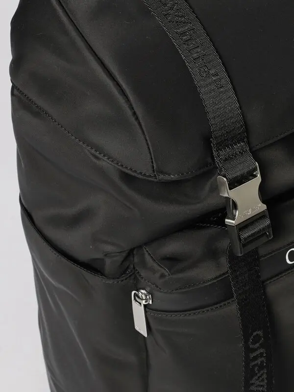 Off-White Nylon Backpack With Drawstring And Buckle Closure