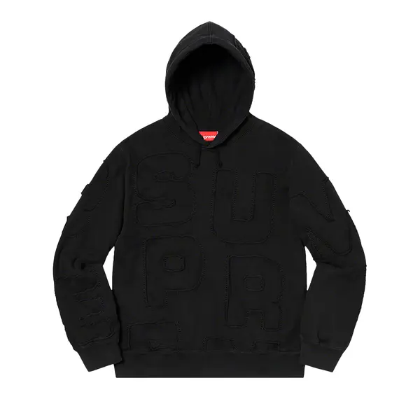 Supreme Cutout Letters Hooded Sweatshirt - Black