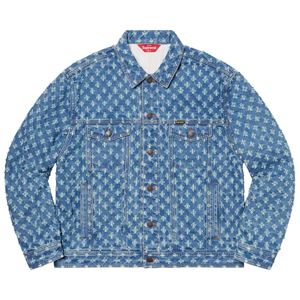 Supreme Hole Punch Denim Trucker Jacket - Blue