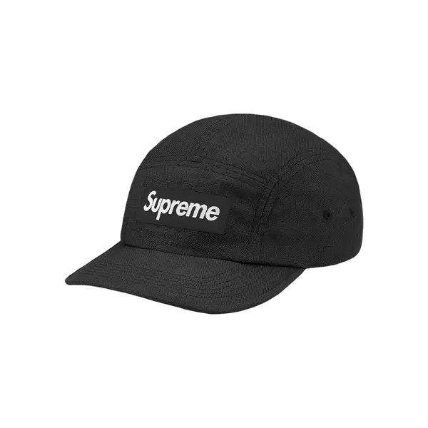 Supreme Linen Camp Cap - Black
