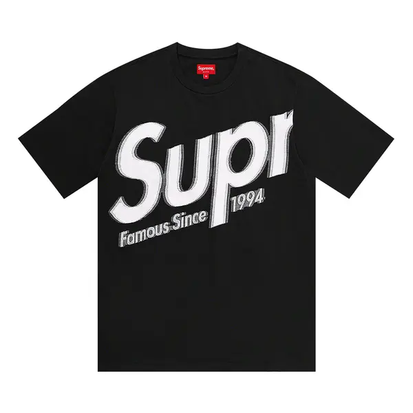 Supreme Intarsia Spellout Short-sleeve Top - Black
