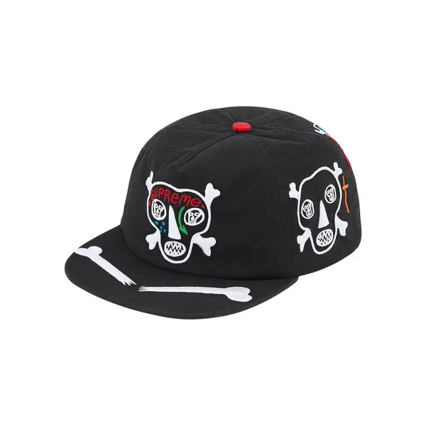 Supreme X Clayton Patterson Skulls 5-panel Cap - Black