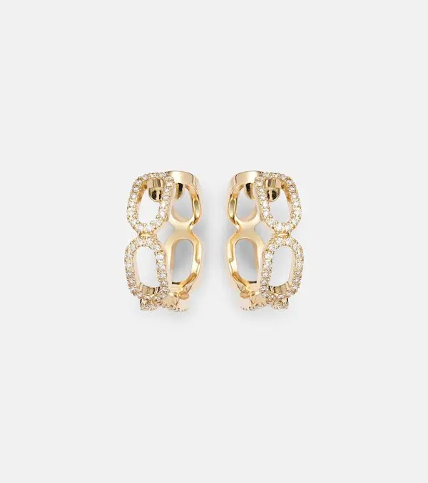 BUCHERER FINE JEWELLERY Link 18kt Earrings With Diamonds - Gold