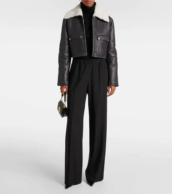 Dolce & Gabbana Wool Straight Leg Trousers