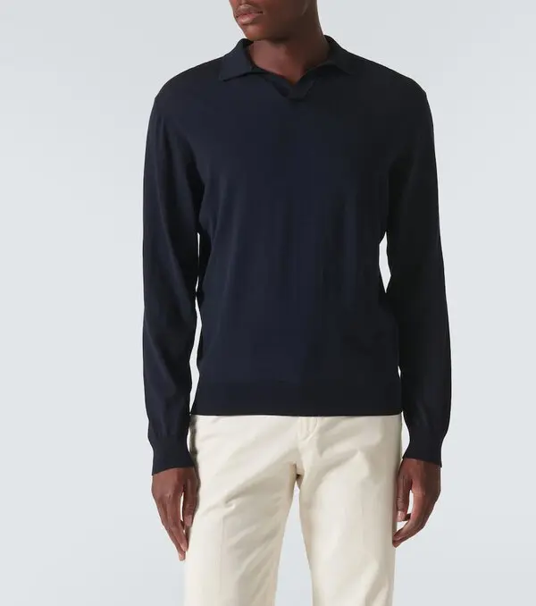 Rubinacci Amalfi Cotton Polo Shirt - Blue