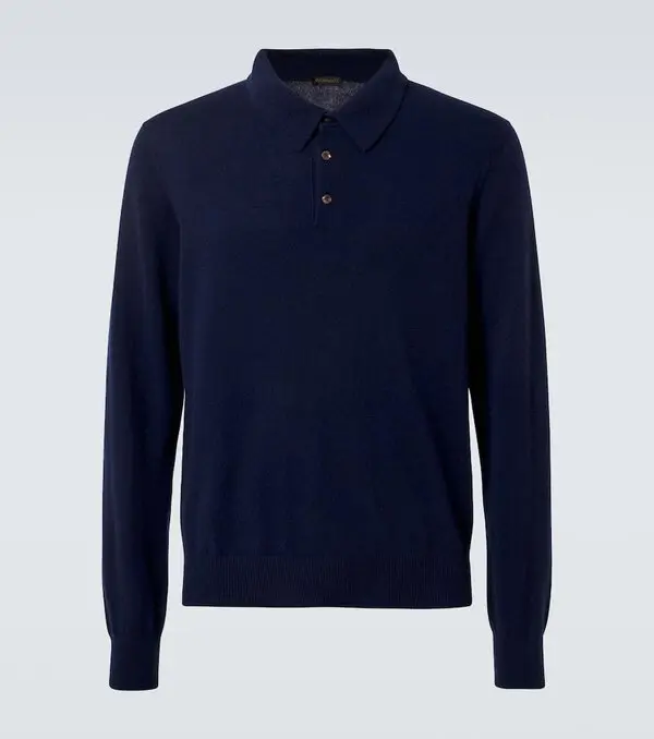 Rubinacci Cashmere Polo Shirt - Blue