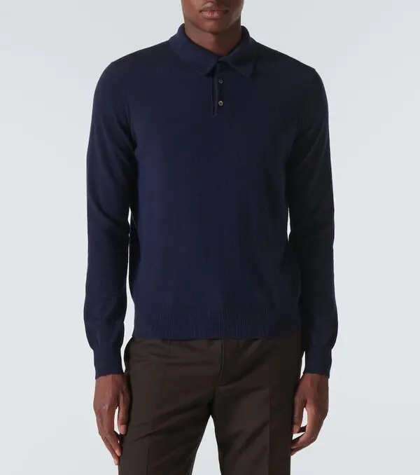 Rubinacci Cashmere Polo Shirt - Blue