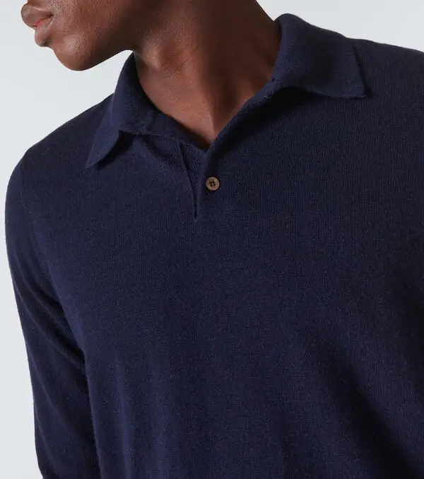 Rubinacci Cashmere Polo Shirt - Blue