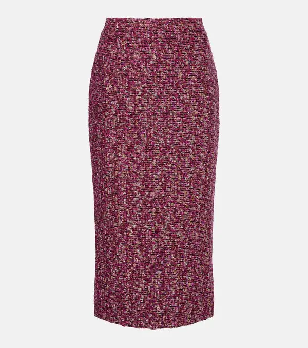 Alessandra Rich Sequined Tweed Midi Skirt