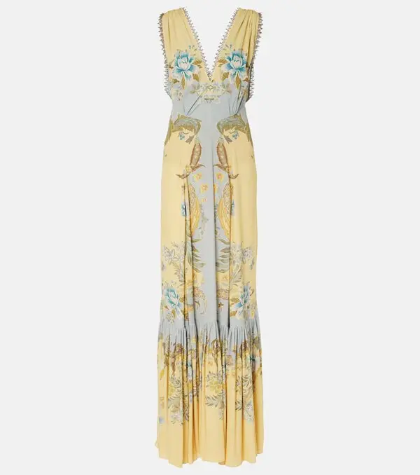 Etro Floral Crêpe De Chine Maxi Dress