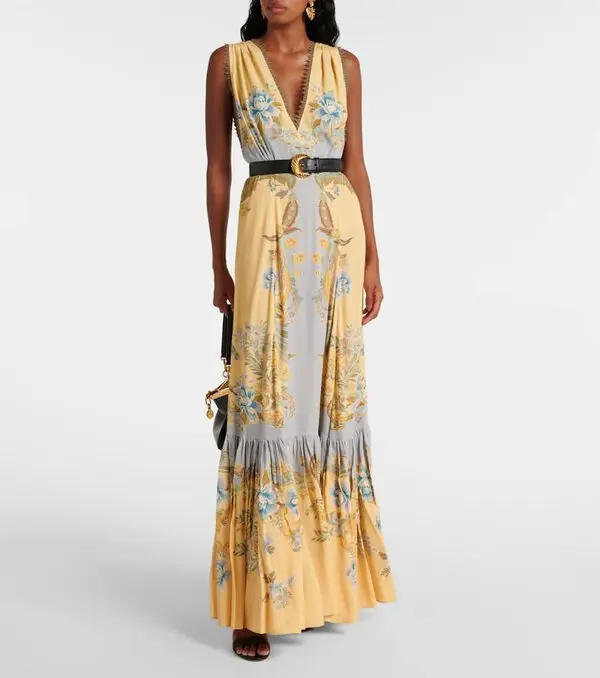 Etro Floral Crêpe De Chine Maxi Dress