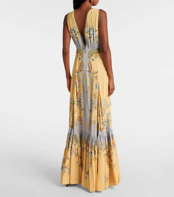 Etro Floral Crêpe De Chine Maxi Dress