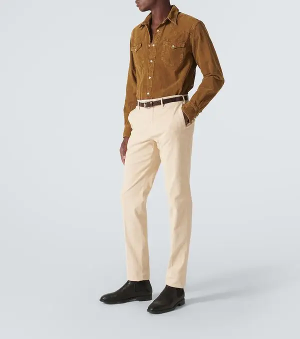 SLOWEAR Cotton Corduroy Slim Pants - Neutrals