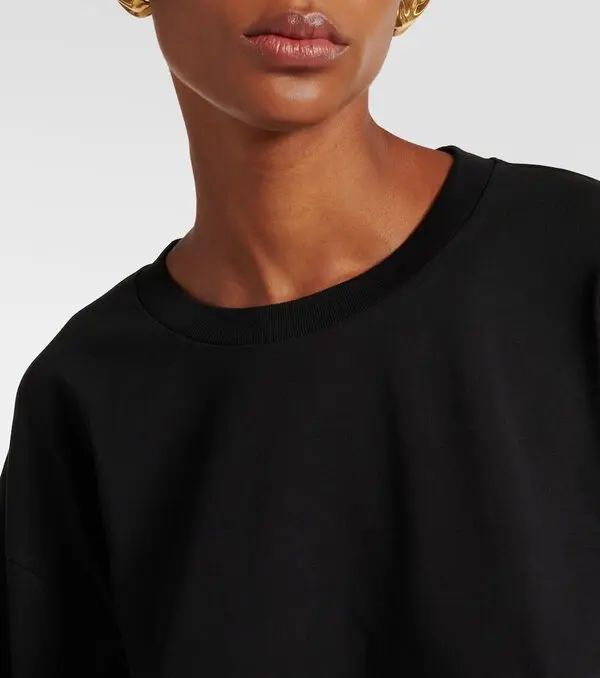 Dries Van Noten Ruched Cotton Jersey Sweatshirt - Black